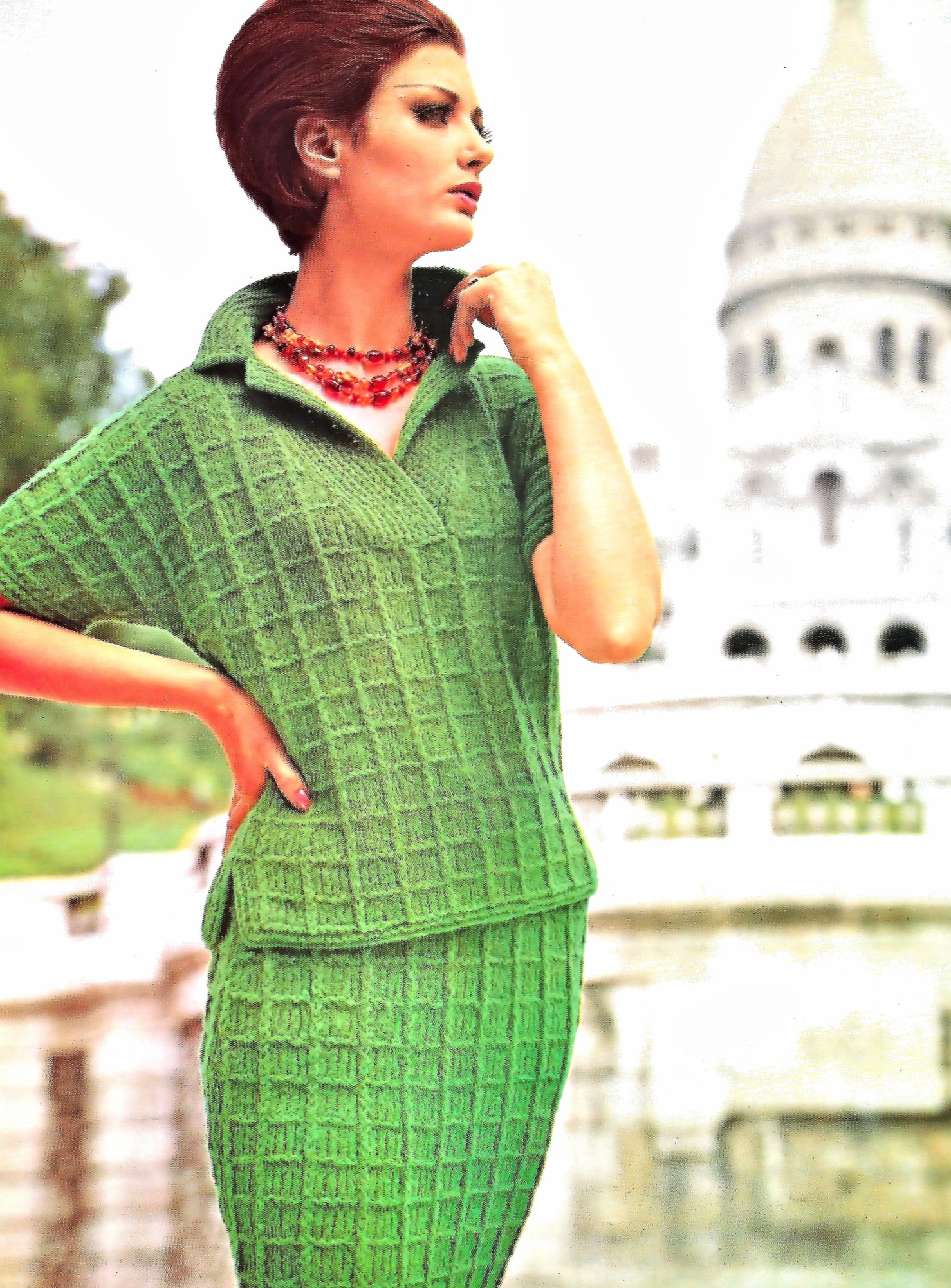 Vintage Two Piece Knitted Dress Knitting Pattern