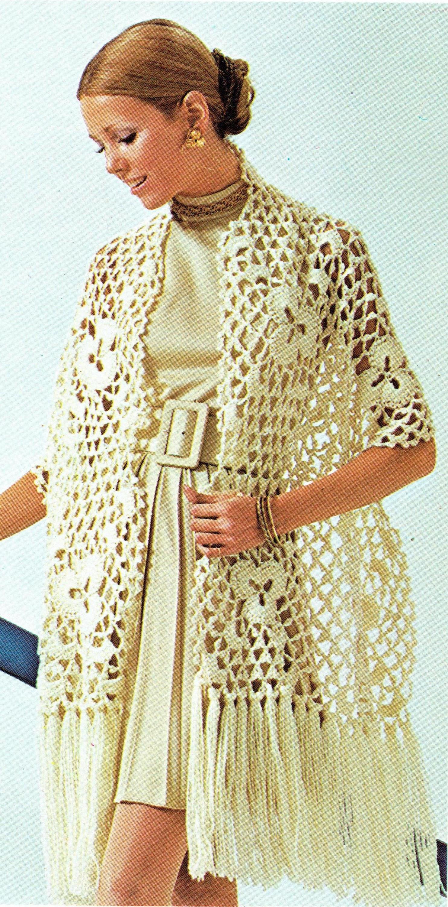 Crochet Your Own Vintage Crochet Lace Medallion Stole Pattern - Vintage ...