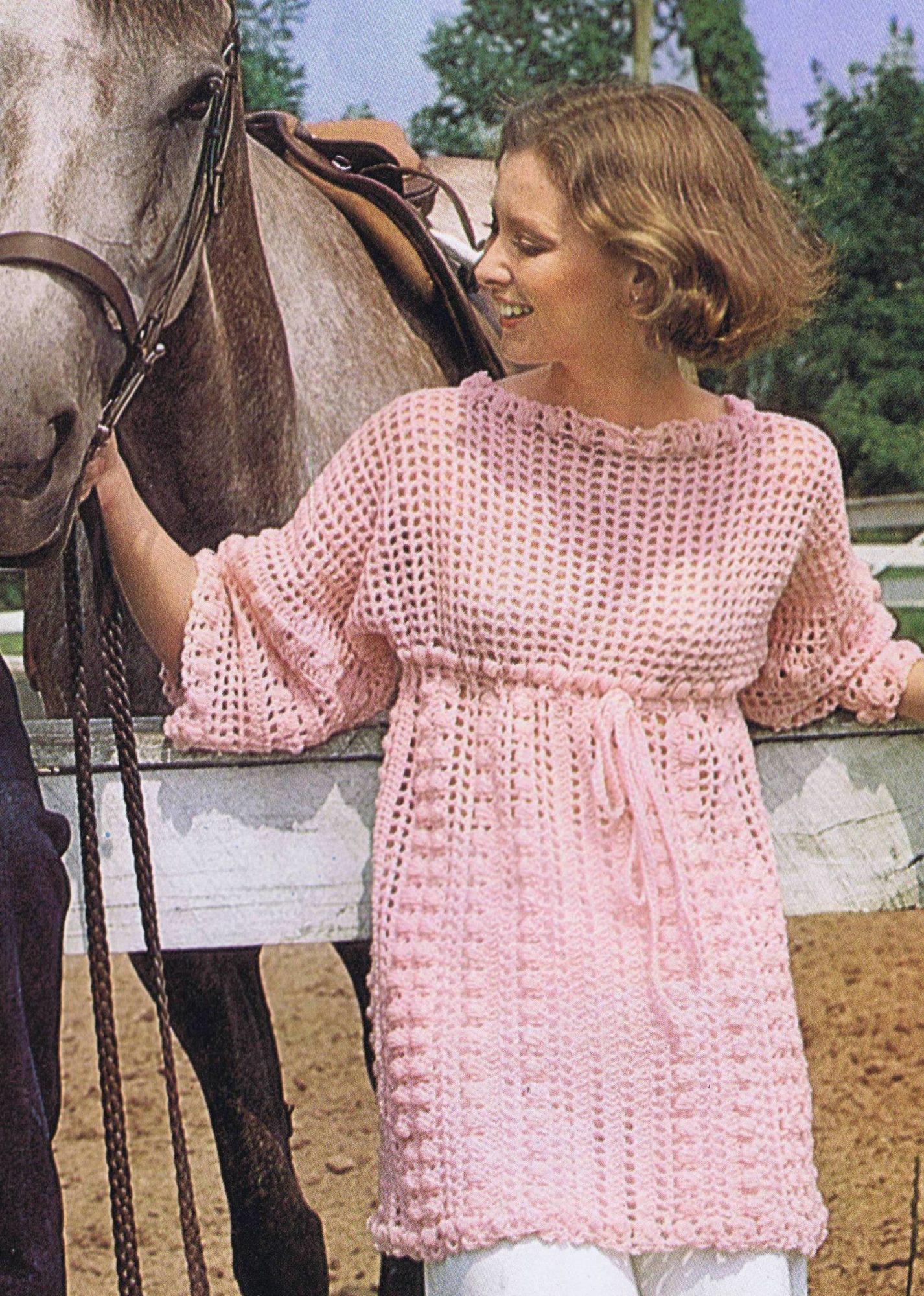 Vintage Crochet Free Empire Tunic Pattern Bust 36-44 Inches - Vintage ...